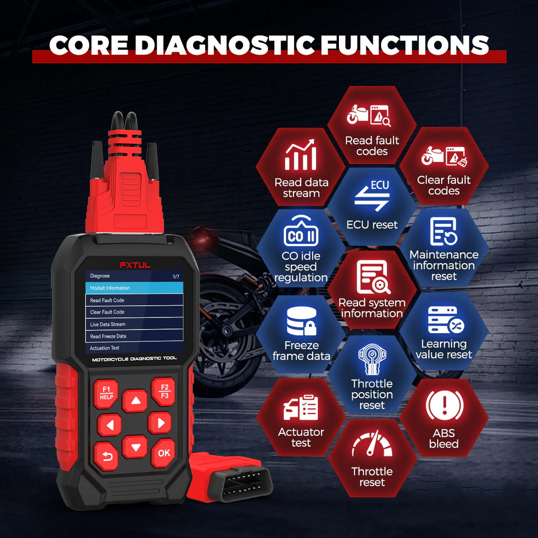 FXTUL M4 Asia Motorcycle Diagnostic and Service Reset Tool.