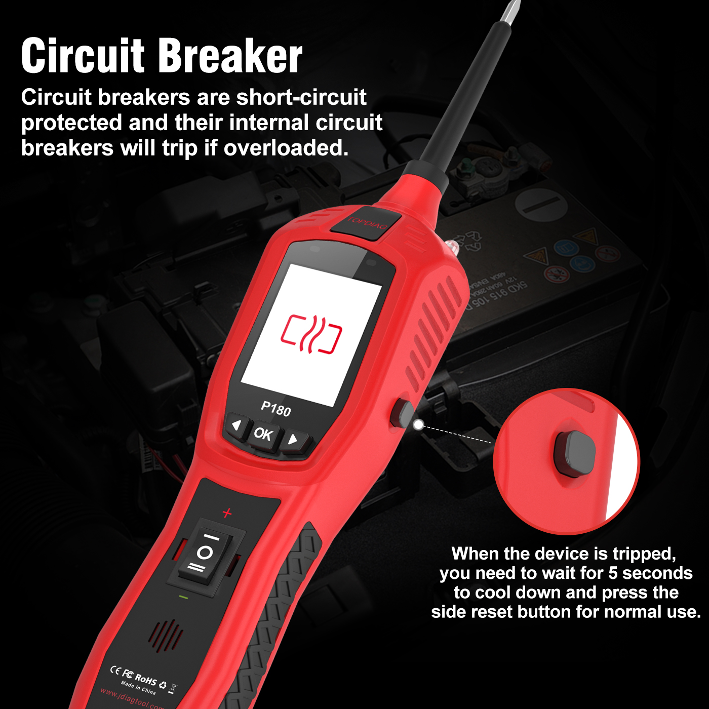 P180 Circuit tester with Broken Wire Finder