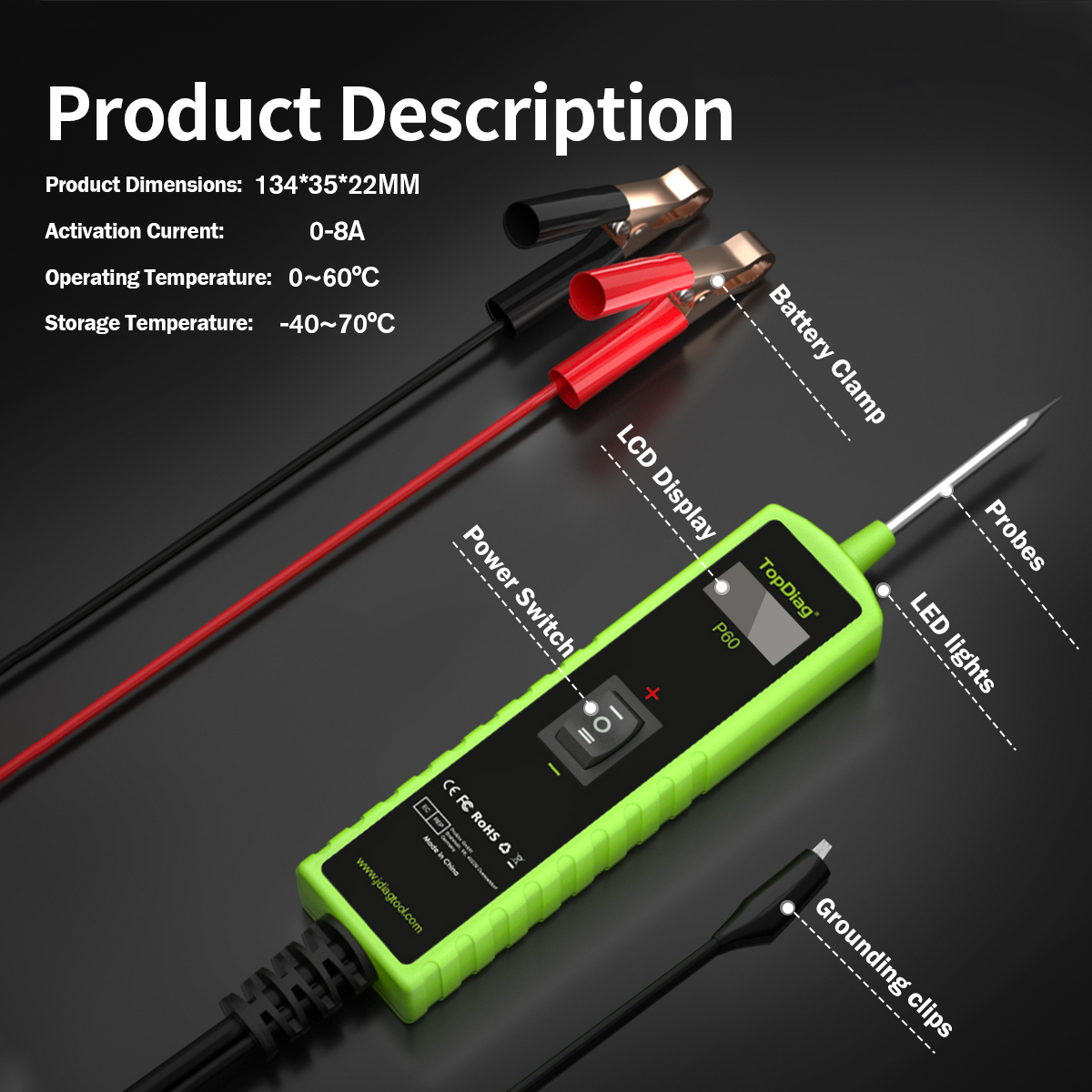 TopDiag P60 Automotive Electrical Circuit Tester
