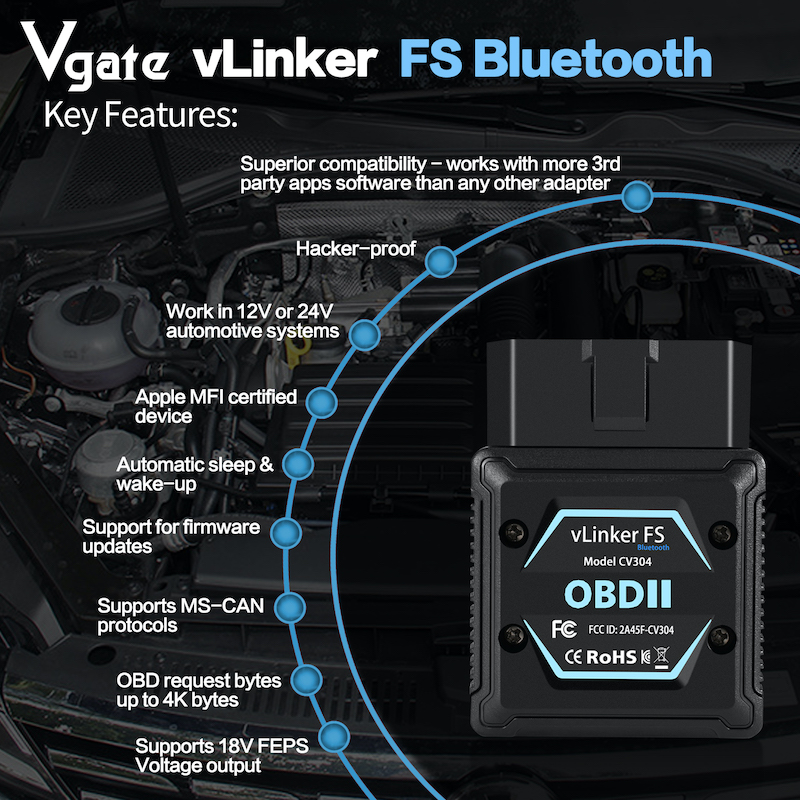 VGATE vLinker FS Bluetooth MFI CERTIFIED